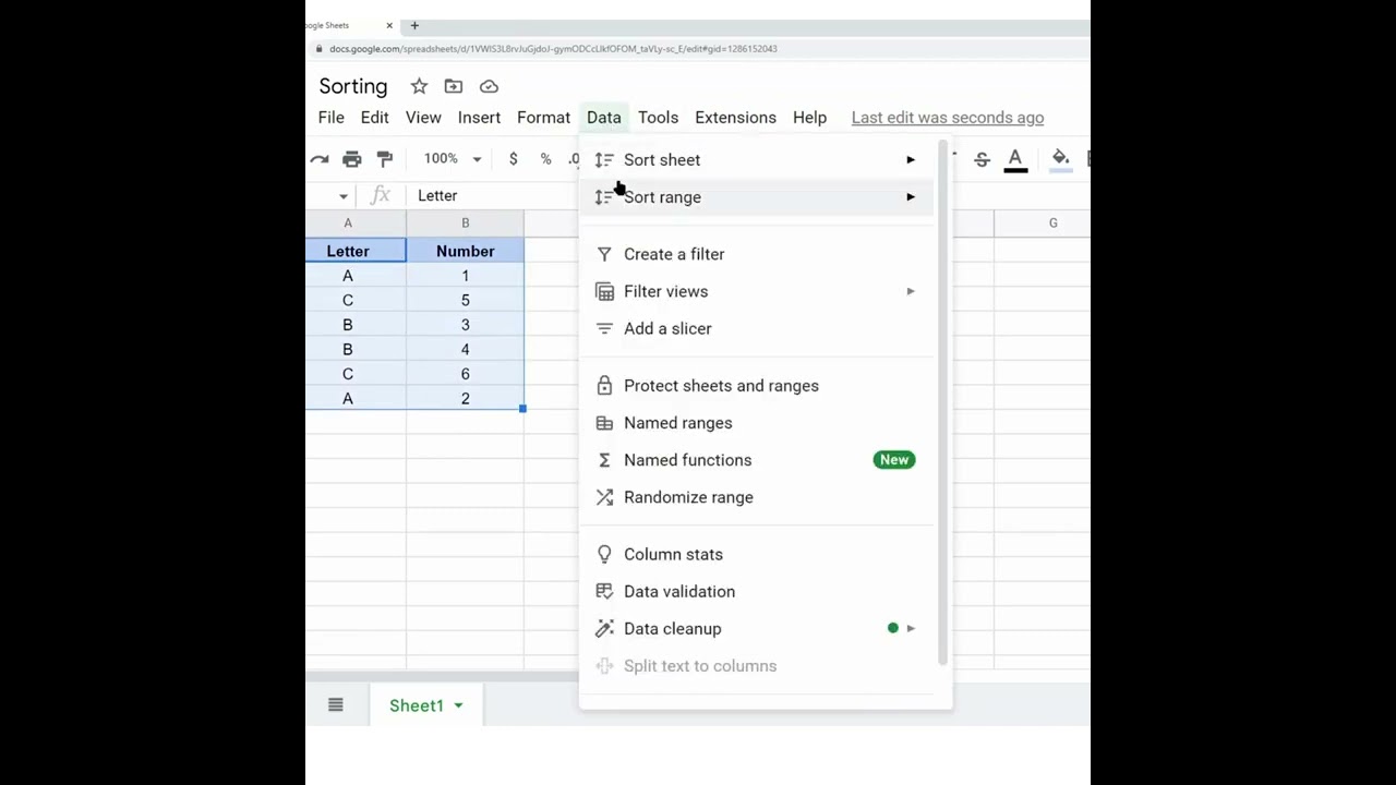Sorting in Google Sheets