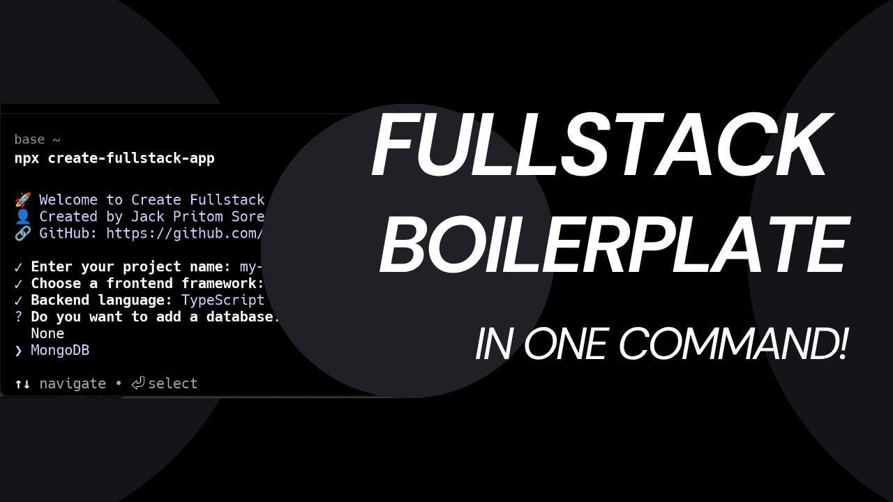 Generate Fullstack Boilerplate in ONE Command! | Devstacker CLI (Frontend + Backend + Database)