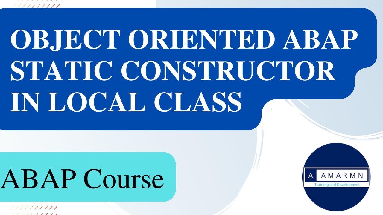 Object Oriented ABAP Static Constructor in Local Class