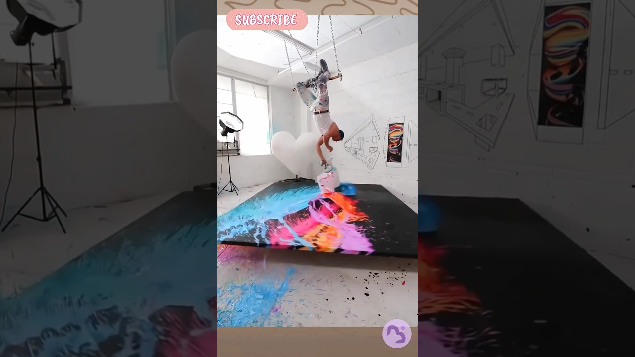 Unbelievable Pendulum Art: Color Explosion on Canvas! #shorts #youtubeshorts #ytshorts #shortfeed