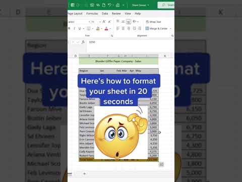 Autoformat to quickly format table in Excel #shorts #excel #format #Autoformat