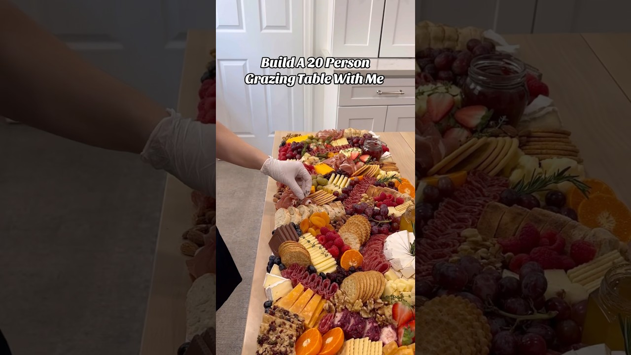 Build A 20 Person Grazing Table With Me! 🍇🧀🍓🫒🥒🫐 #charcuterieboard #grazingtable #newjersey