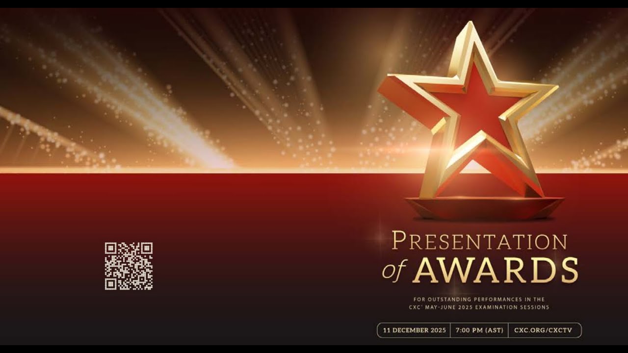 Presentation Of Awards For Outstanding Performances In The 2025 CXC Examinations