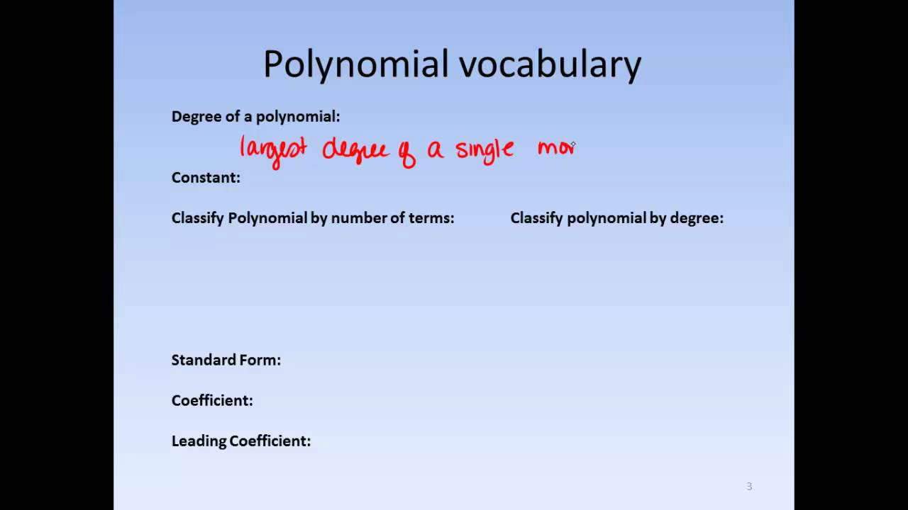 Unit 1 Video 1 - Polynomial Arithmetic