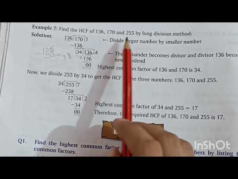 hcf of 136 170 225 by long division method| hcf of 136 170 225|hcf of three numbers by long division