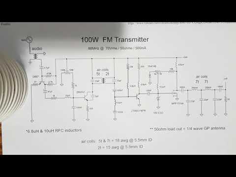 100w FM Transmitter schematic diagram