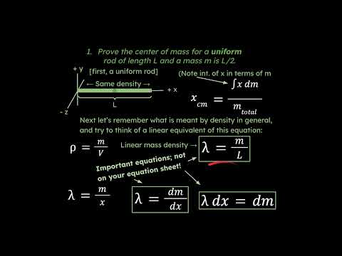 How to Calculate the Center of Mass for a Rod with a Nonuniform Linear Mass Density (AP Physics C)