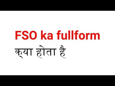what is the full form of FSO | FSO का full form क्या होता है ? | full form of FSO | #FSO