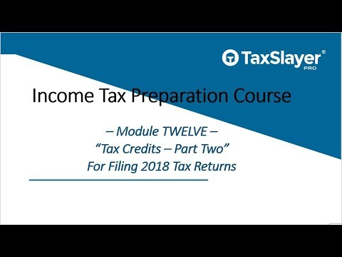 2018 Income Tax Preparation Course - Module Twelve - Credits (Part Two)