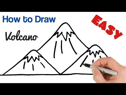 How to Draw Volcano Mountains Super Easy Drawing