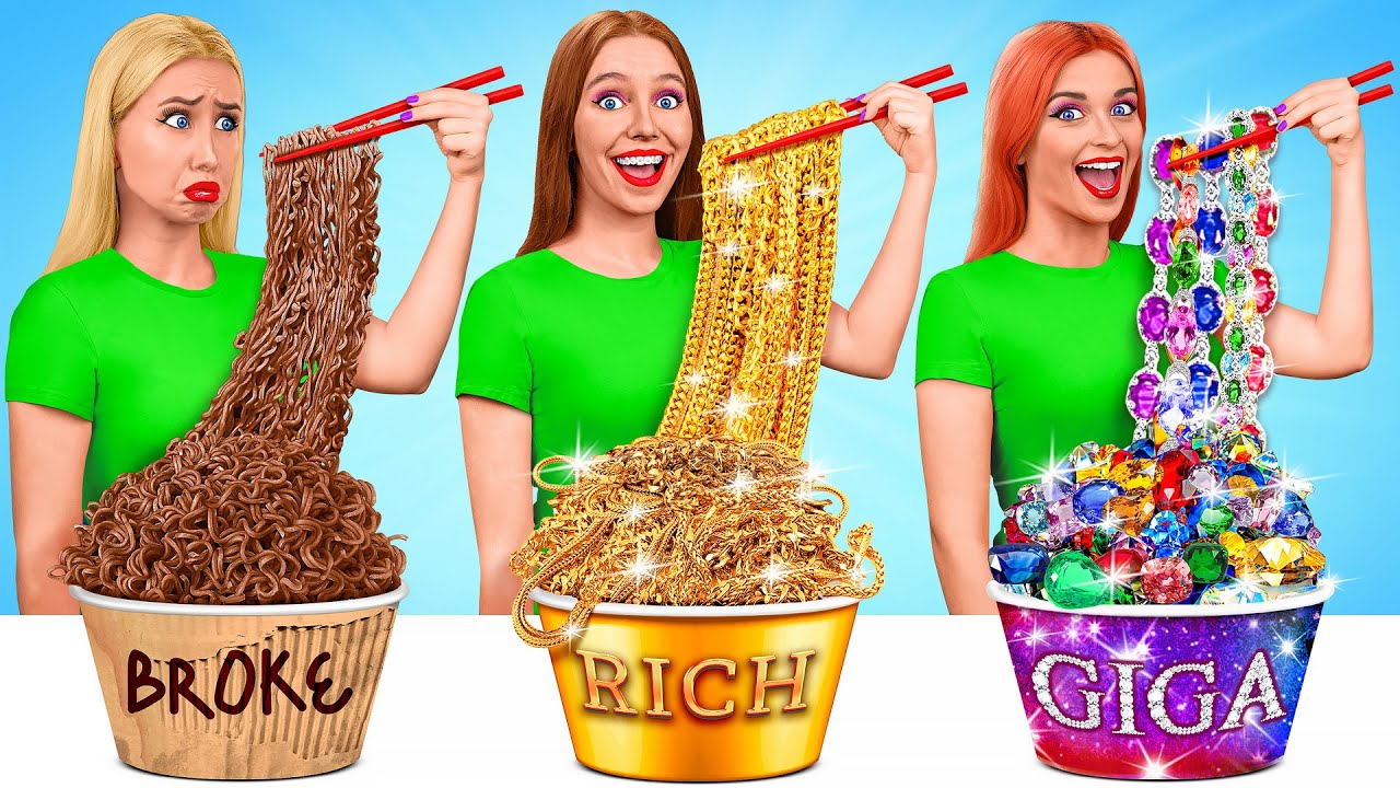 Rica VS Pobre VS Mega Rica Alimento Desafío por Mega DO Challenge
