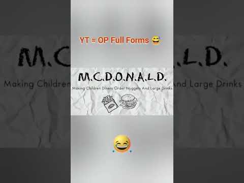 Full Form of MC Donald 😂😂 | Must Watch| OP FullForms #shorts