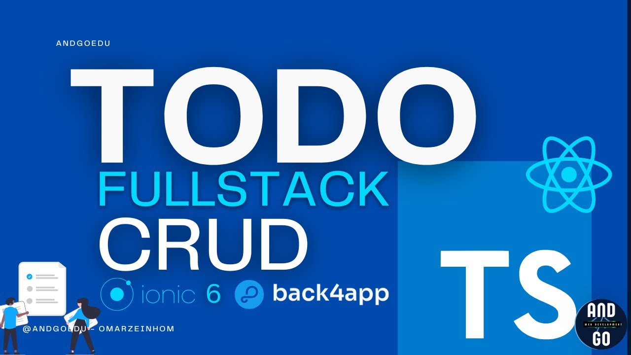 Full Stack CRUD To Do Application in Ionic 6 React Type Script and Back4app Parse API.