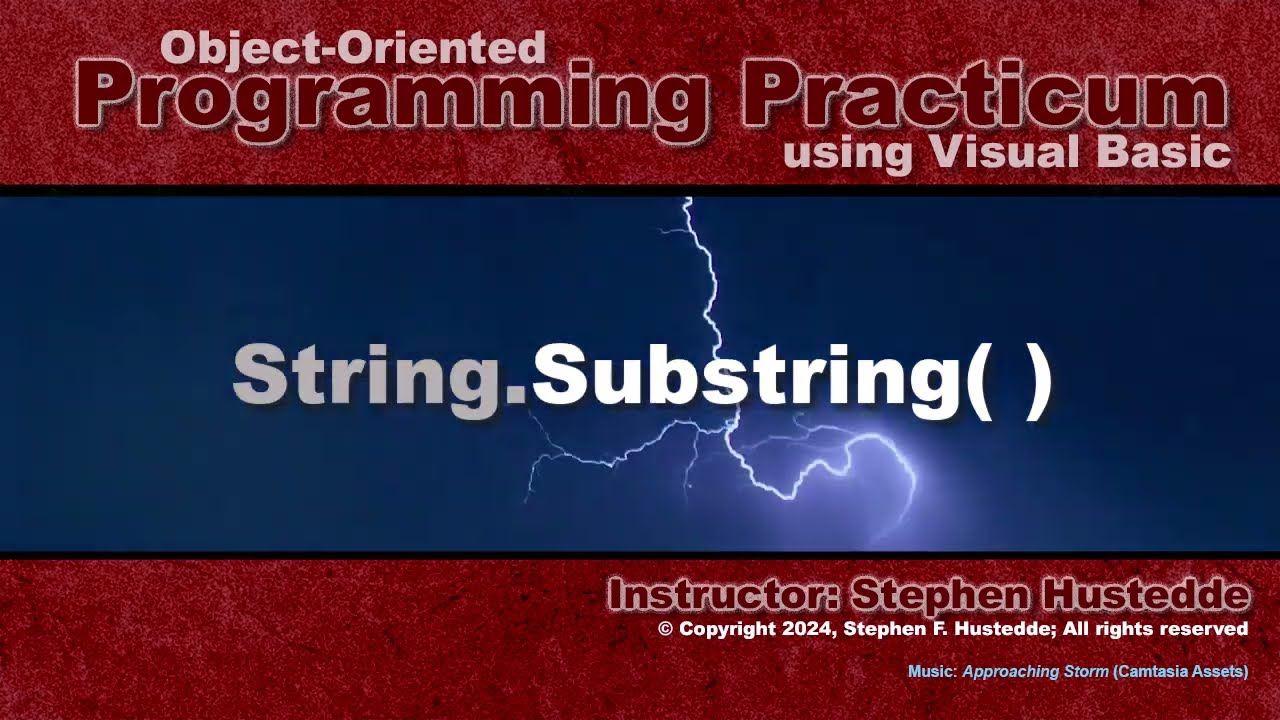 OOP Programming (VB) - 05C String.SubString( )