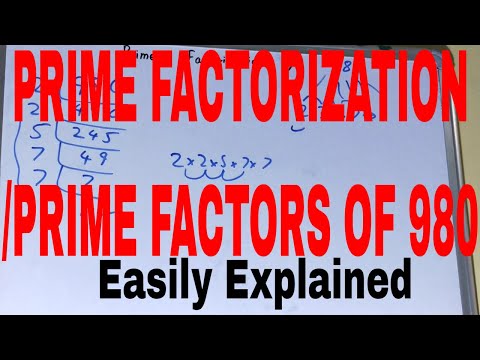Prime factorization of 980|Prime factors of 980|Write prime factorization of 980|980 prime factors