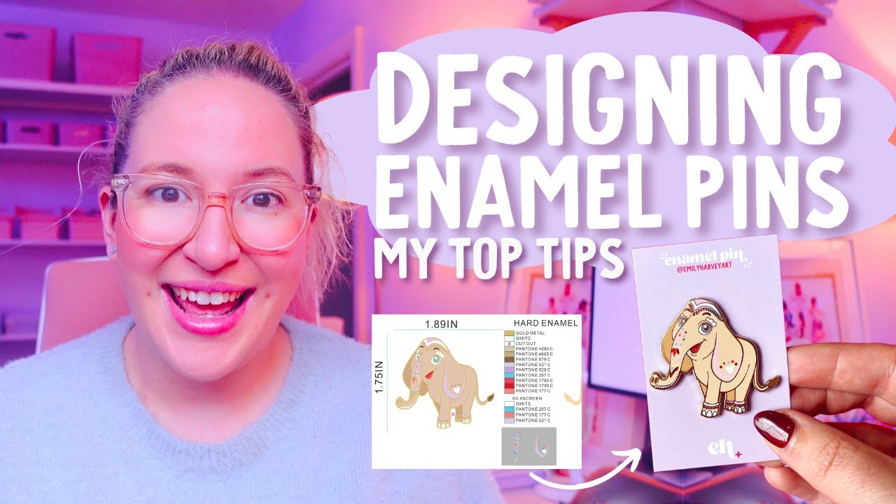 DESIGNING ENAMEL PINS | My Top Tips to get the best designs possible! | Emily Harvey Art