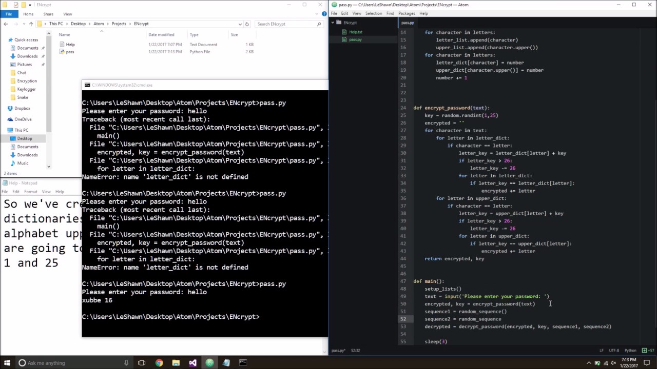Basic Password Encryption Speed Coding in Python