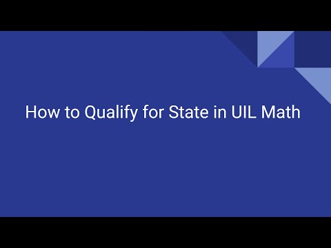 How To Qualify for State in UIL Math