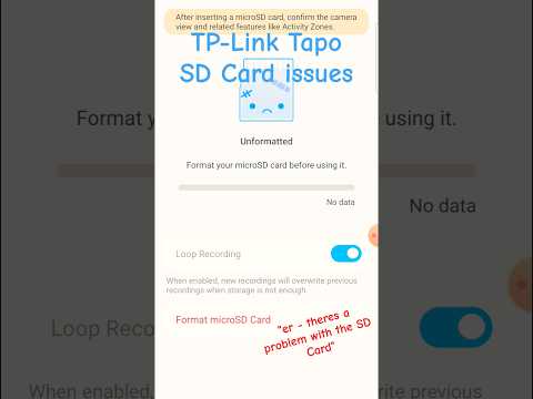 TP-Link Tapo Micro SD Card Error | Scam? Maybe? #tapo #tplink #tplinktapo