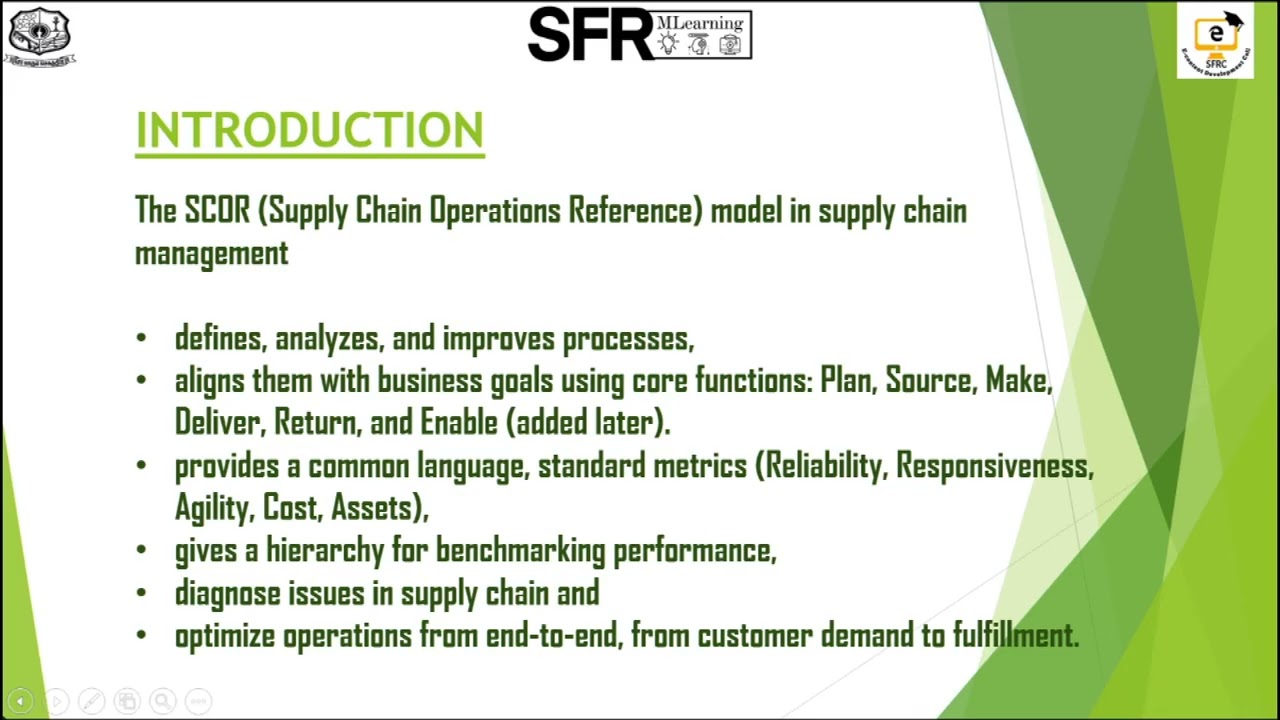 Scor Model by Dr K J Sunmista,Asst Prof of Commerce