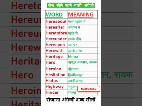 रोज बोले जाने वाली अंग्रेजी English Word Start with He- #english #learningenglish #shorts