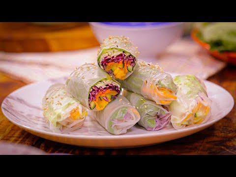 receta sencilla rollos primavera frescos