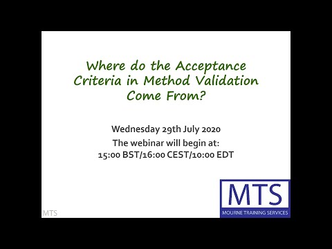 Where do the Acceptance Criteria in Method Validation Come From? - Webinar Recording