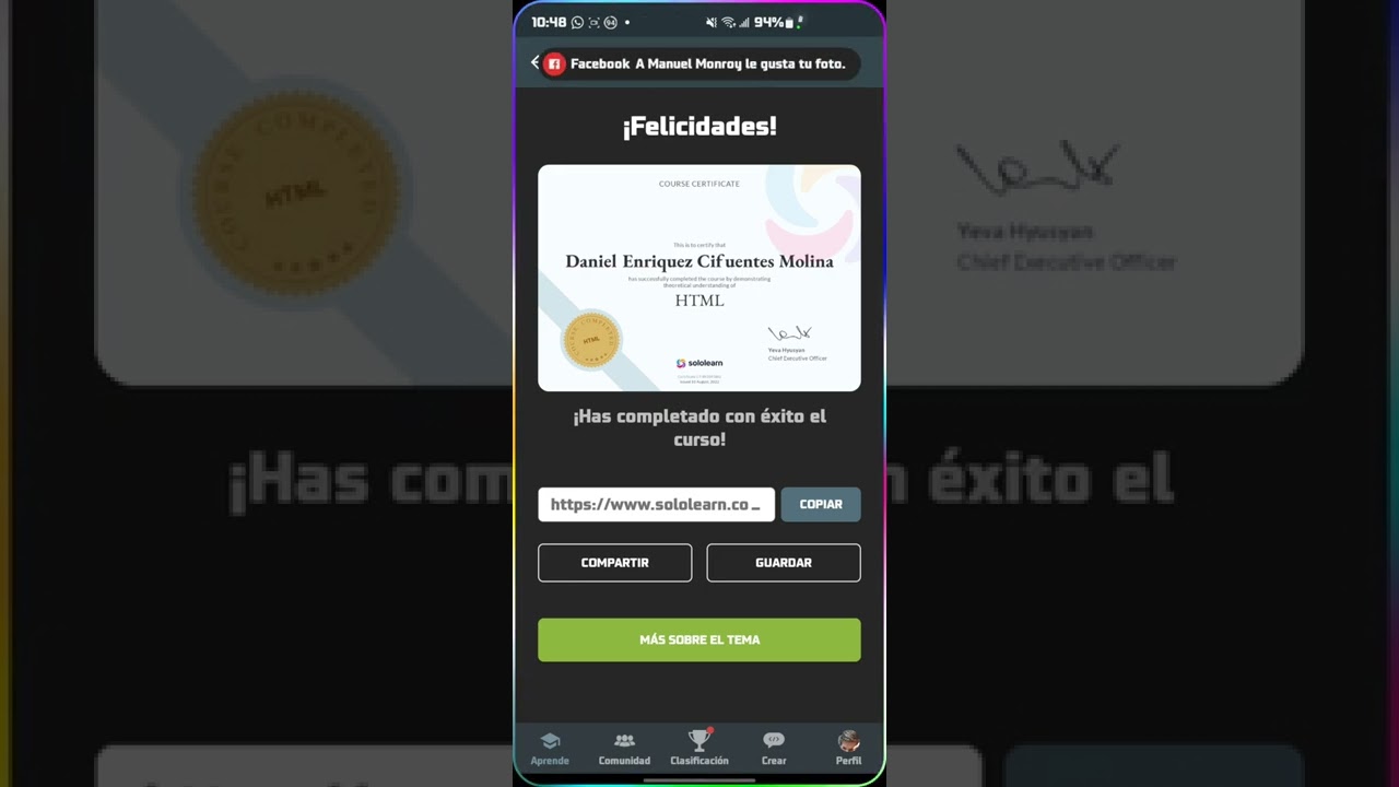 certificado de HTML Y CSS