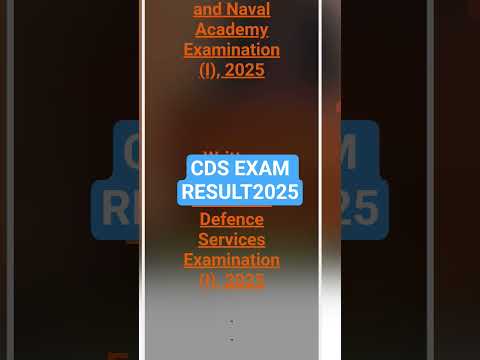 UPSC CDS RESULT 2025 #news