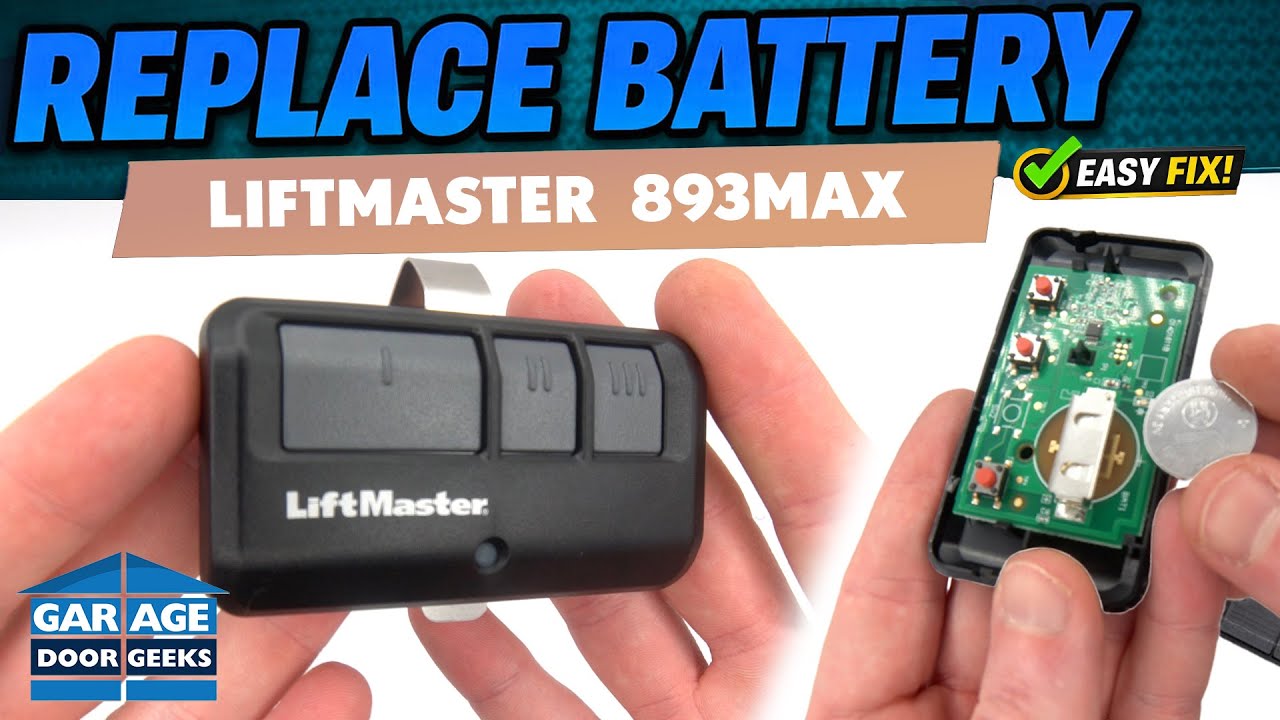 LiftMaster 893MAX Remote – How to Change the Battery (3-Button Control)