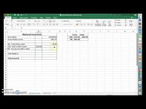 Using Excel to Calculate NI
