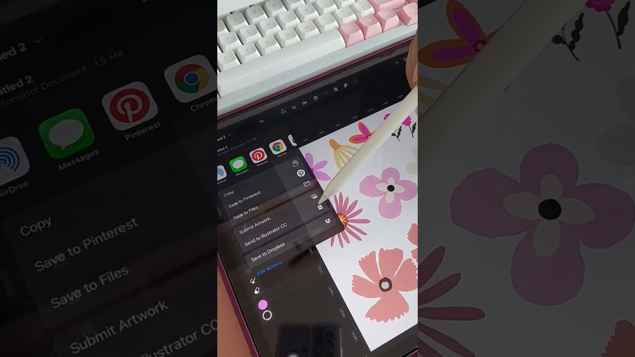 from iPad to PC. The process of creating surface seamless pattern design :)
