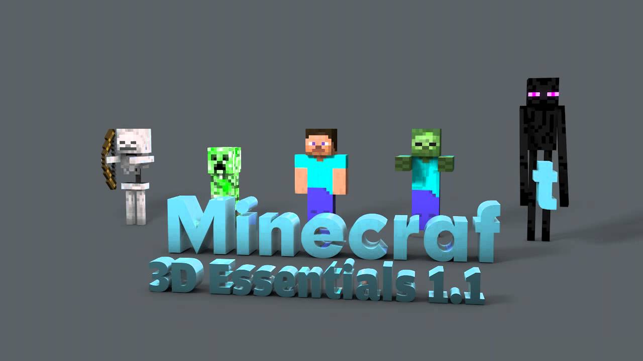 Minecraft 3D Essentials 1.1 (Free 3D Models!)