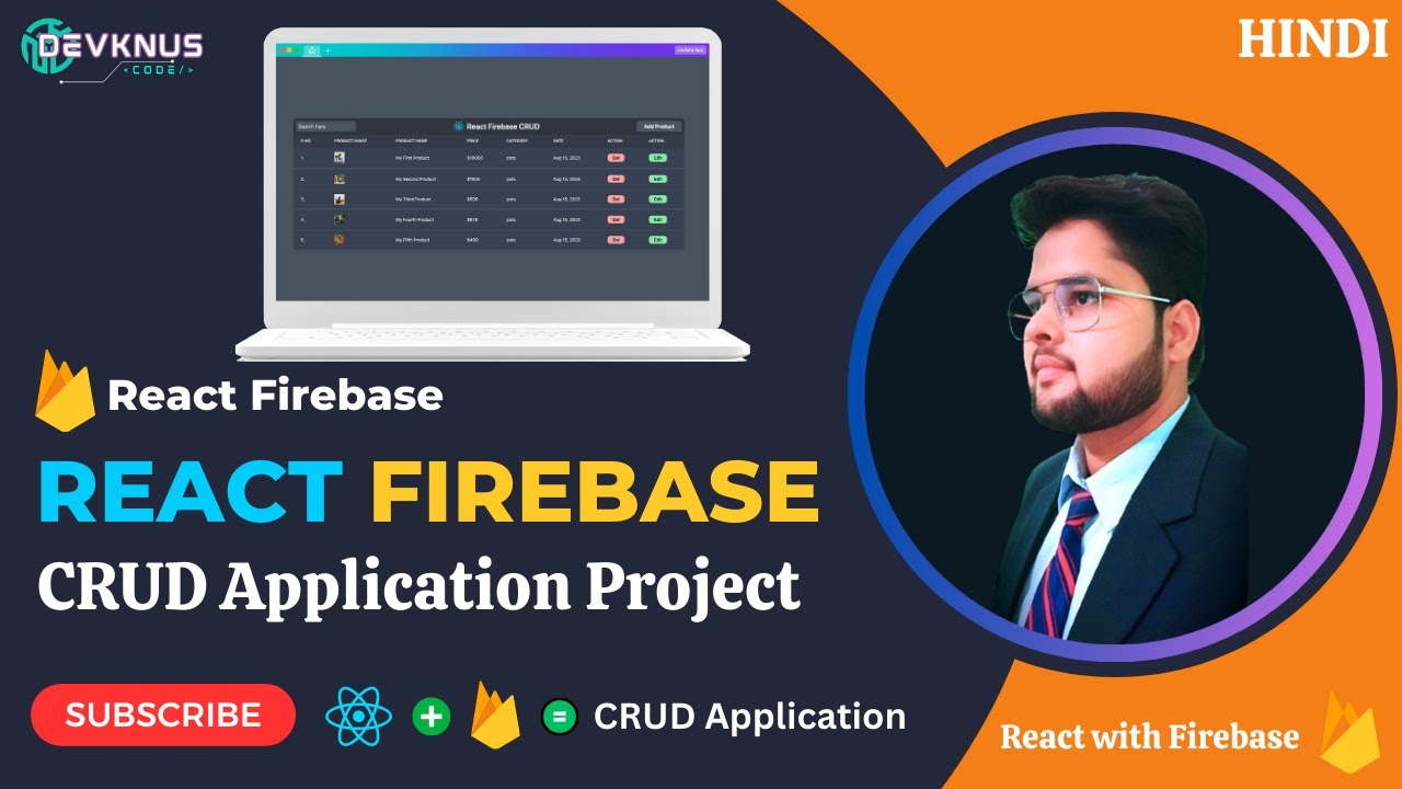 Firebase React Crud Application | CRUD Projects | Firebase with React Tutorial in Hindi 2023 #5