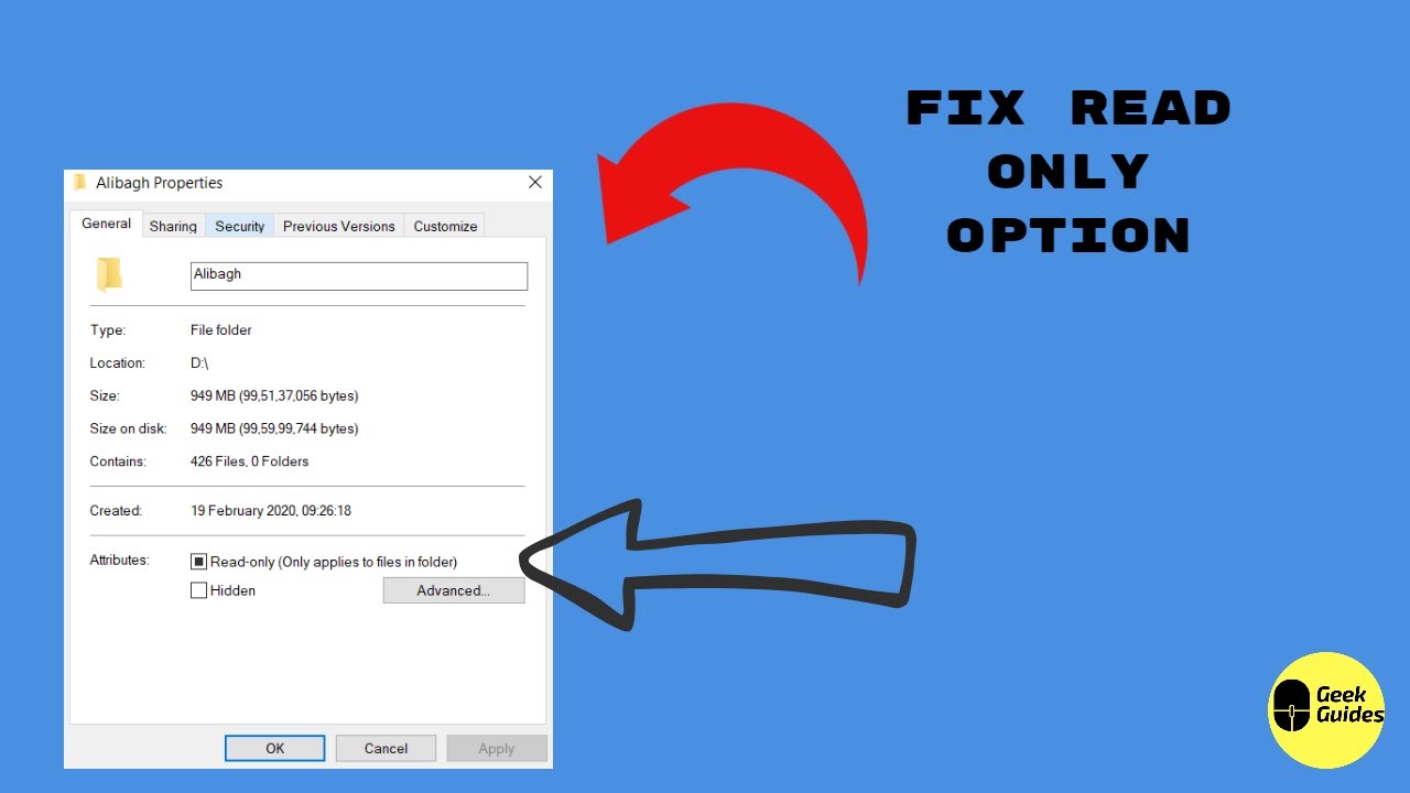 How to fixed Read only Files and Subfolders | Geek Guides