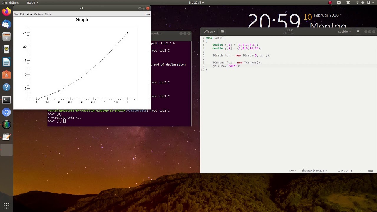 CERN ROOT Tutorial 4: Creating First Graph