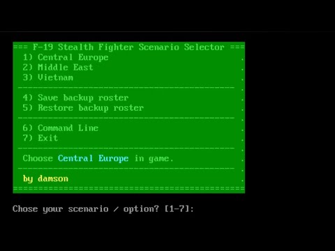 Steam Community :: Video :: F-19 Stealth Fighter Scenario Selector ...