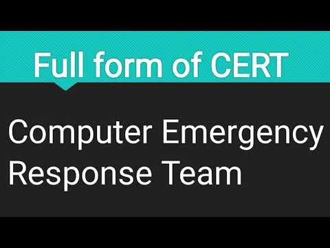 Full form of CERT