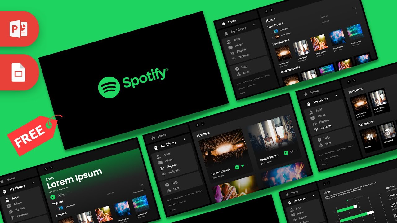 Spotify PowerPoint Template & Google Slides Theme by GreatPPT