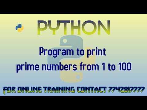 python program to print prime numbers 1 to 100