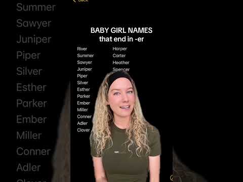 in my experience, girl names that end in ER are the best! #babynames #babygirlnames #girlnames
