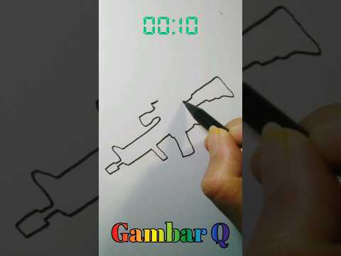 long-barreled military rifle - Outline Drawing #shorts #howtodraw #weapon #gun #military