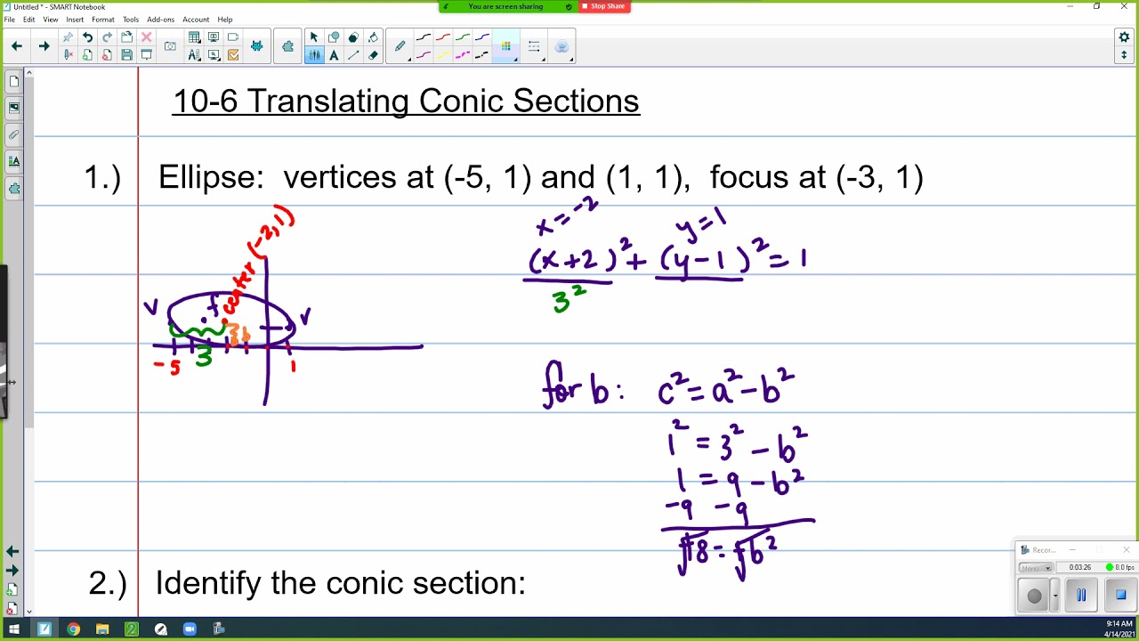 Alg2 10-6 identifying conic sections