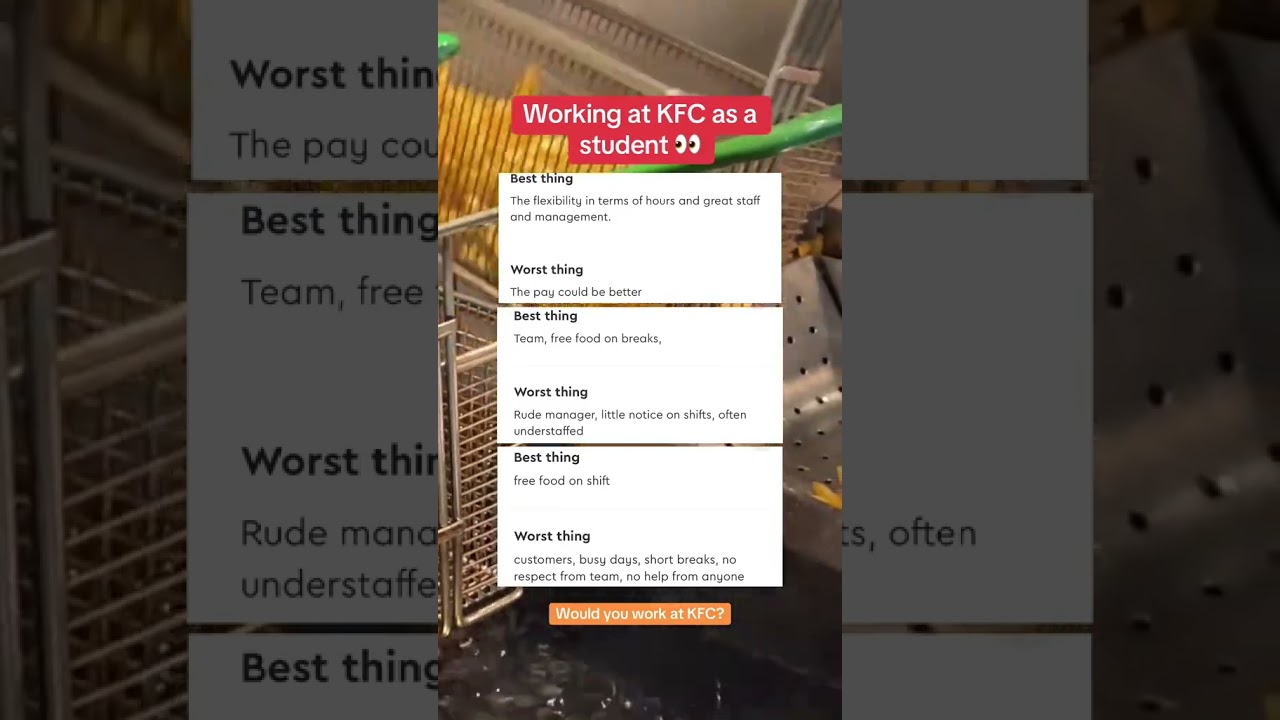 Working at KFC as a student