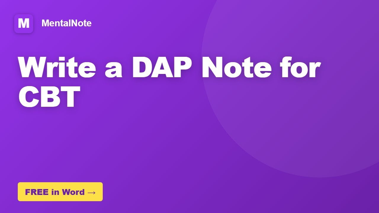 How to Write a DAP Note for CBT