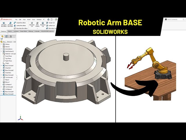Creating a Robotic Arm Base in SolidWorks: A Step-by-Step Tutorial | Galaxy.ai | Galaxy.ai