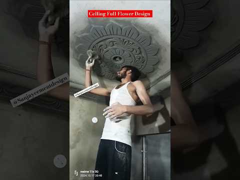 🇮🇳 Full Flower Design👌Fan Point Celling Flower 🌼 applying ? Wait for End #shorts #popdesigns #art