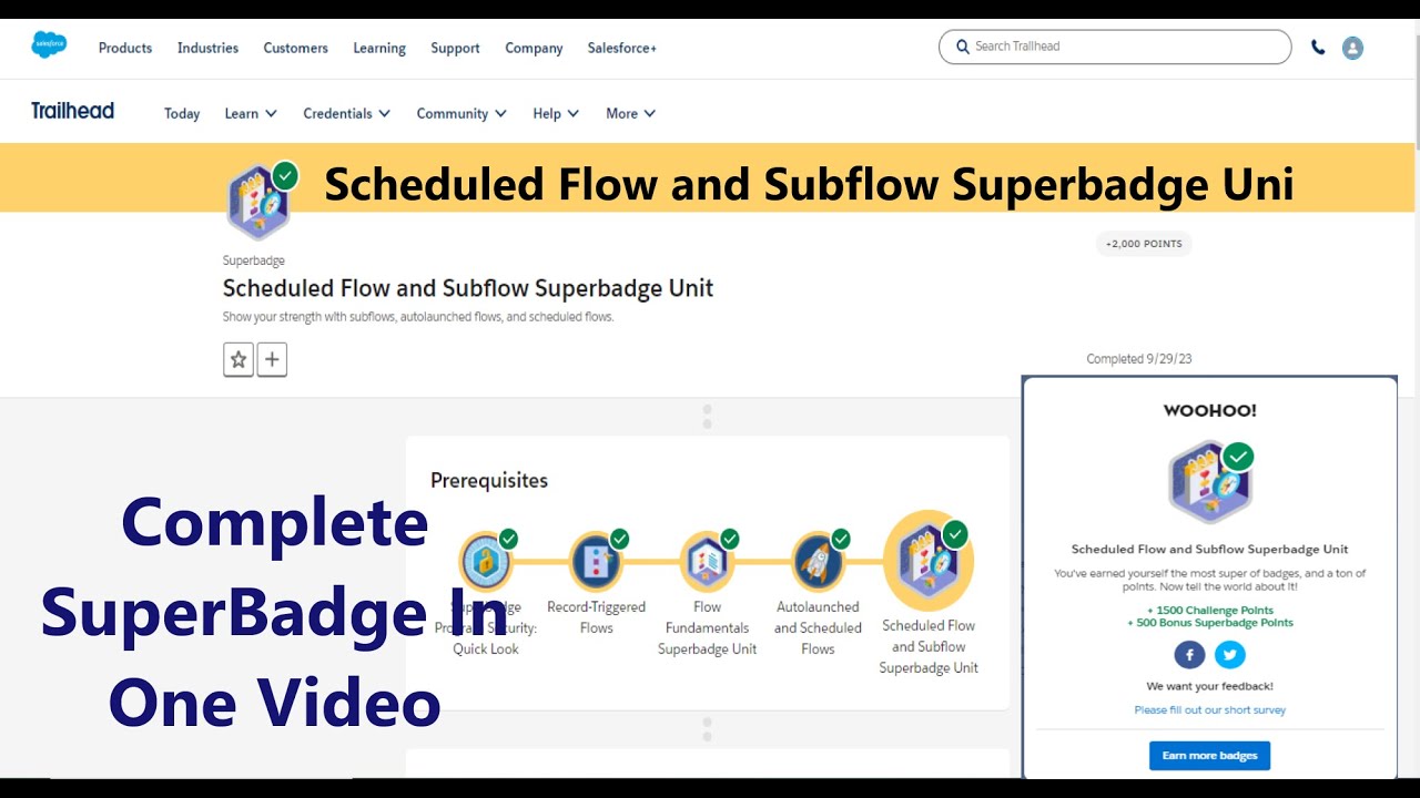 Scheduled Flow and Subflow Superbadge Unit|| Complete Solution😍