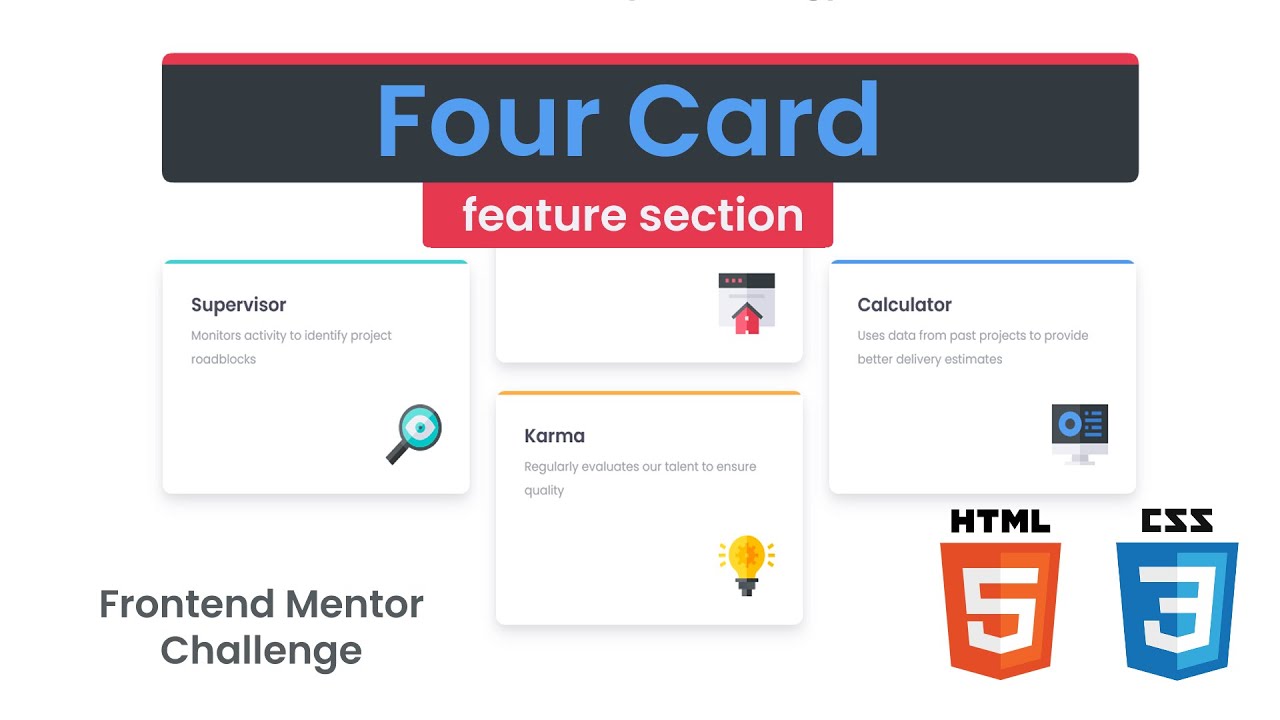 Four card feature section with HTML & CSS | Frontend Mentor Challenge | Coding Challenge