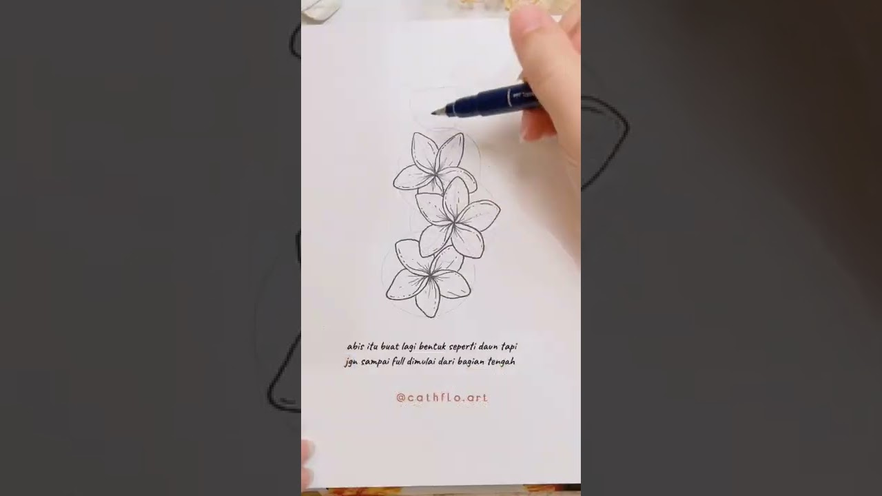 Tutorial Gambar Bunga Kamboja Aesthetic @cathfloart